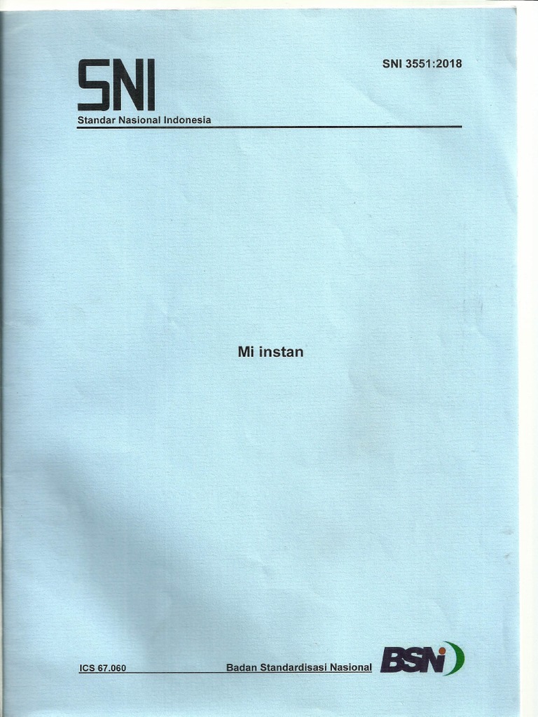 SNI 3551 2018 - Mi Instan | PDF