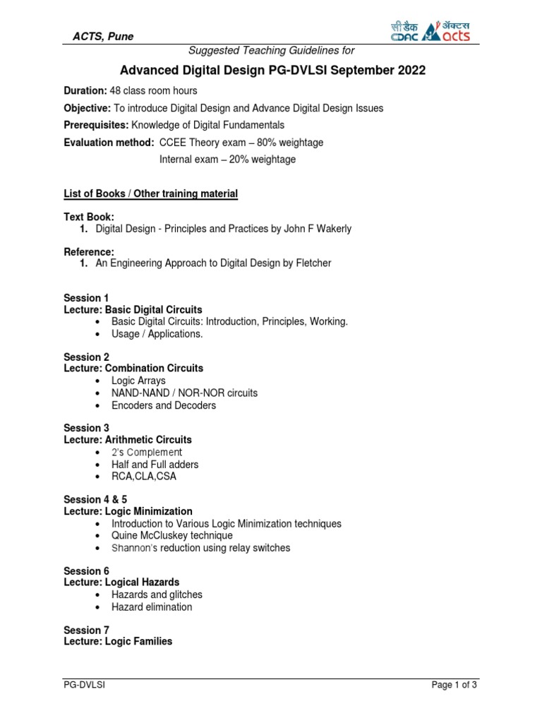 Advanced Digital Design | PDF