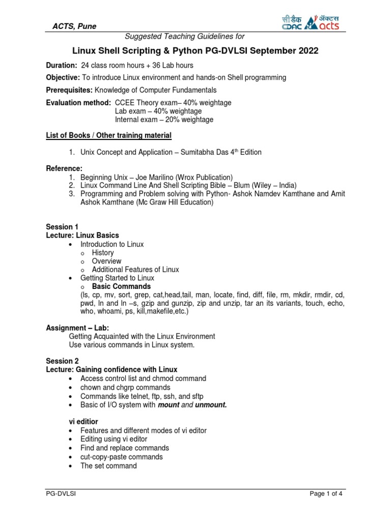 Linux Shell Scripting And Python Pdf Control Flow Programming Paradigms 3993