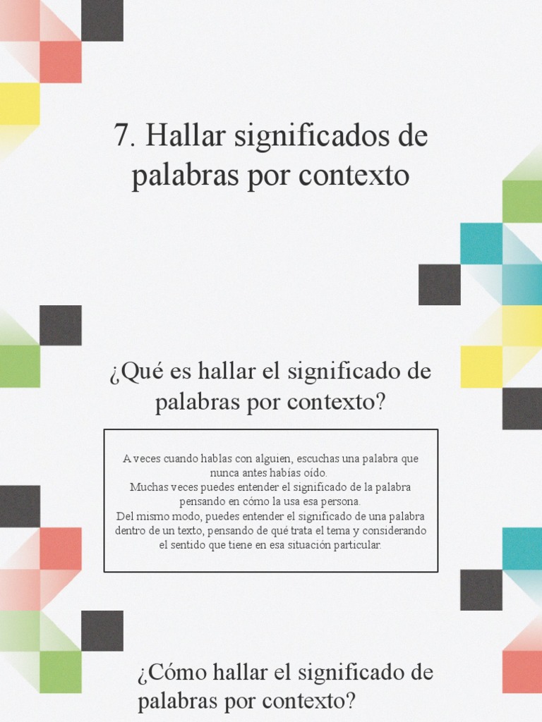 Significado de palabras por contexto | PDF | Artes del Lenguaje y ...