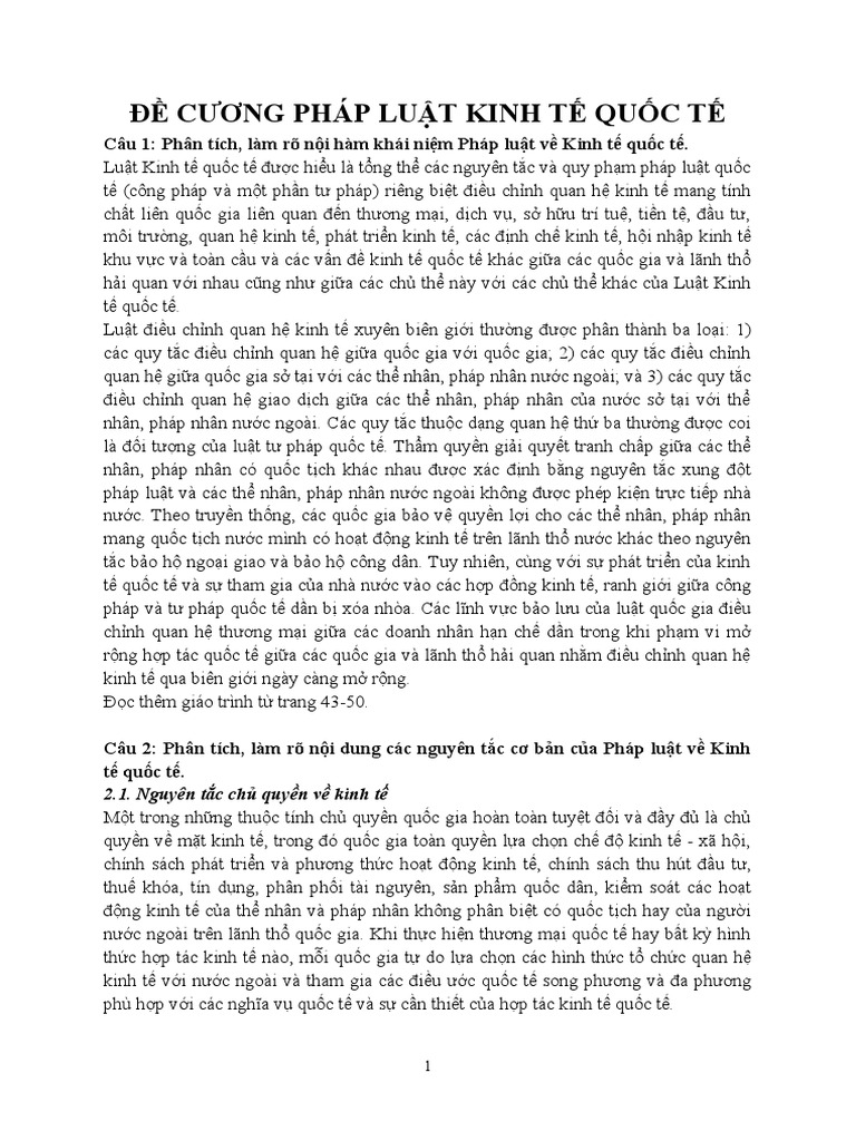 Đề cương Pháp luật KTQT | PDF
