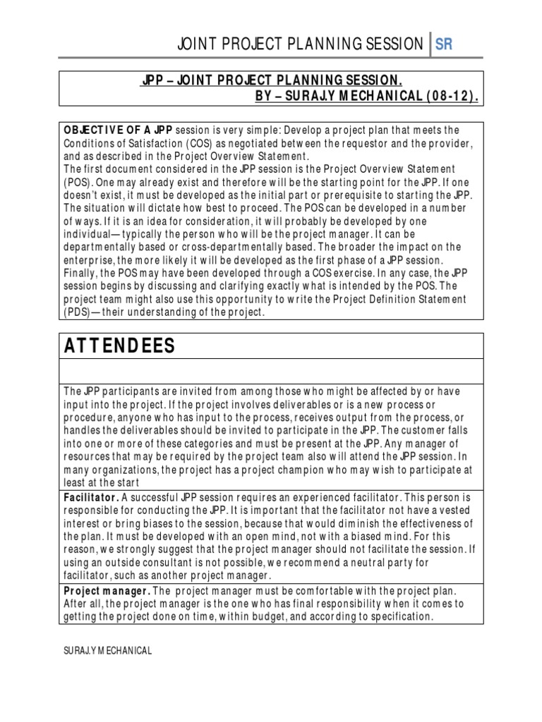 Joint Project Planning | Download Free PDF | Cognition | Business