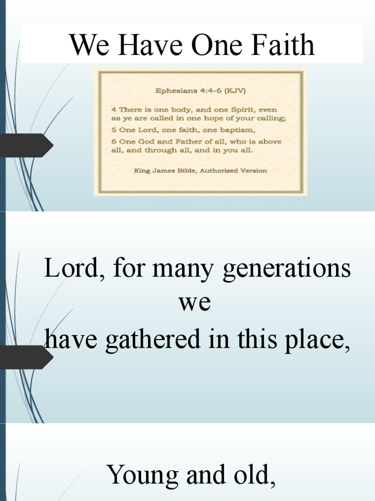 One Faith, One Hope, One Lord | PDF | Self-Improvement | Religion ...