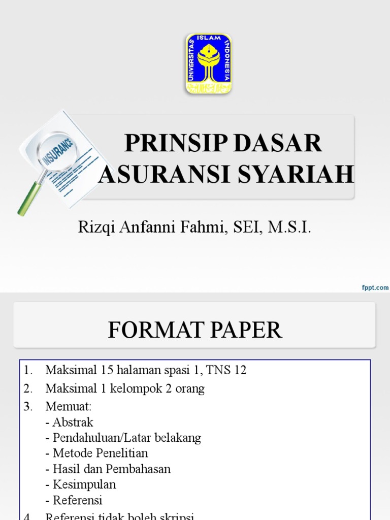 Prinsip Dasar Asuransi Syariah | PDF | Hukum
