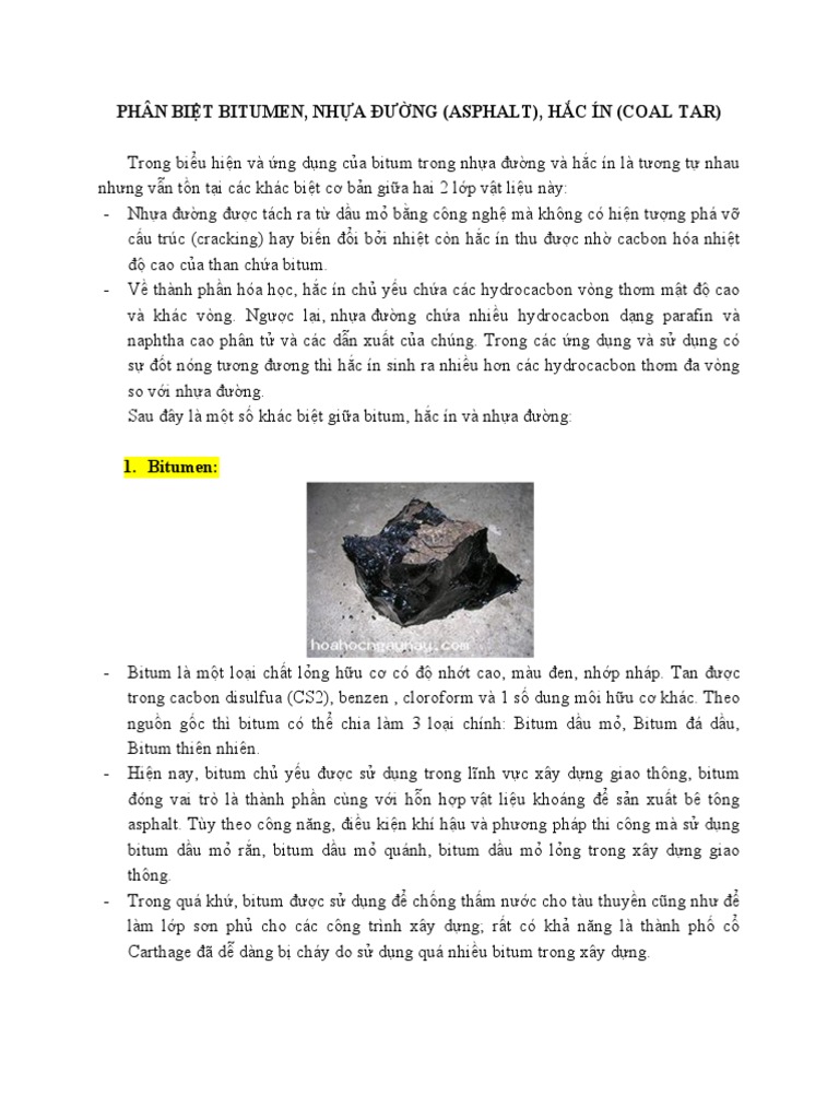 Phan Biet Bitumen-Asphalt-Coal Tar | PDF