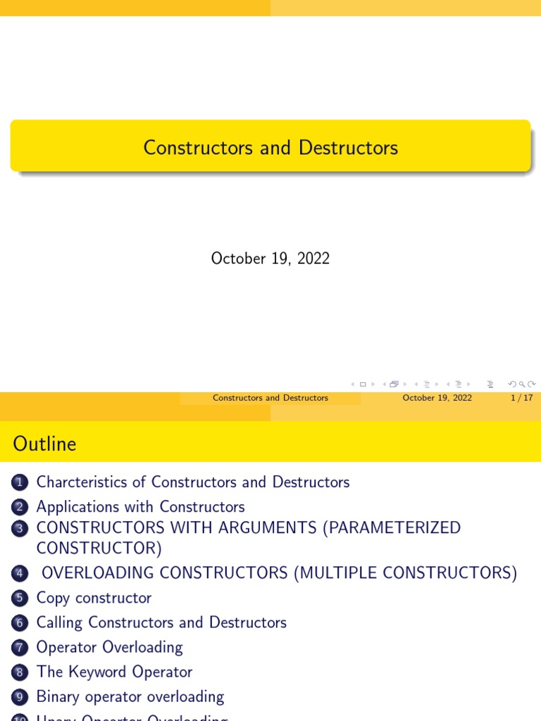 Constructors and Destructors | Download Free PDF | Programming ... Constructors and Destructors | Download Free PDF | Programming ...