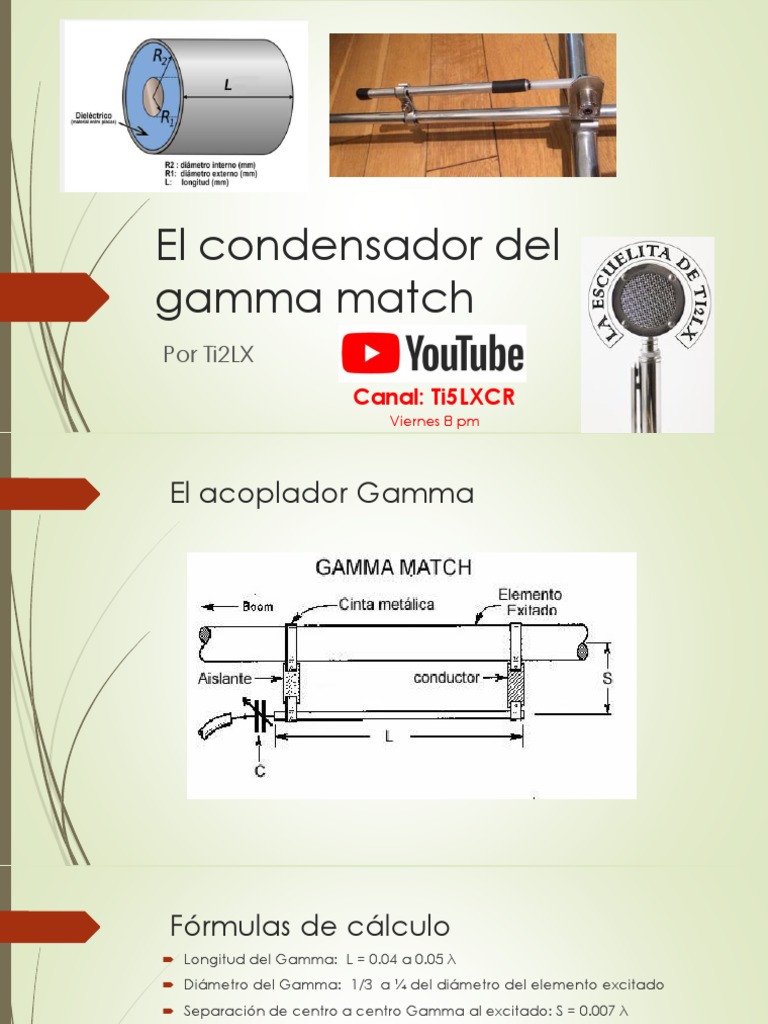 Cálculo y medición de condensadores para gamma match | PDF ...