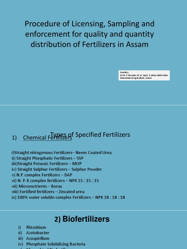 Types of Fertilizers | PDF | Fertilizer | Chemical Substances