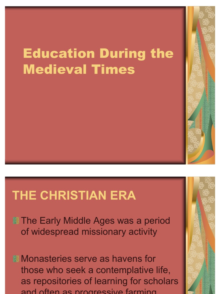 Education During The Medieval Times | PDF | Middle Ages | Religion And ...