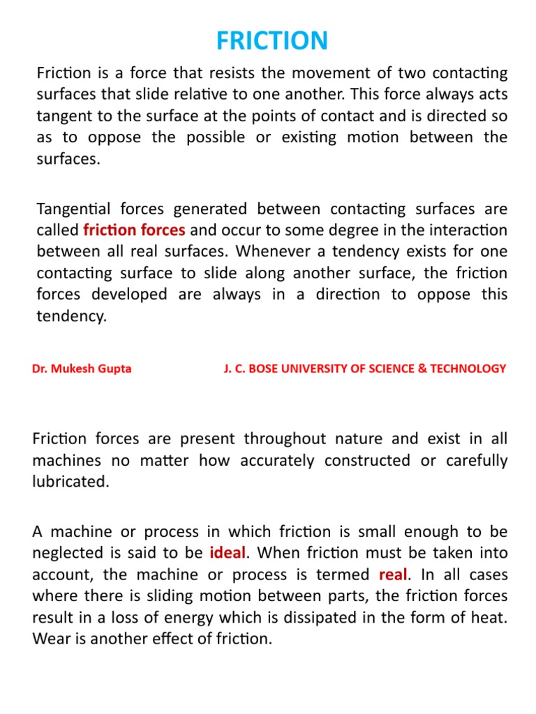 Understanding Friction Forces and Types | PDF | Friction | Force