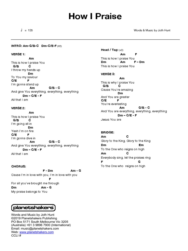 How I Praise (Chart) | PDF | Songs