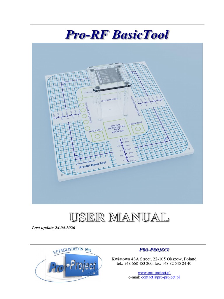 User Manual Pro-RF Basic Tool v.6 | PDF | Optical Resolution | X Ray