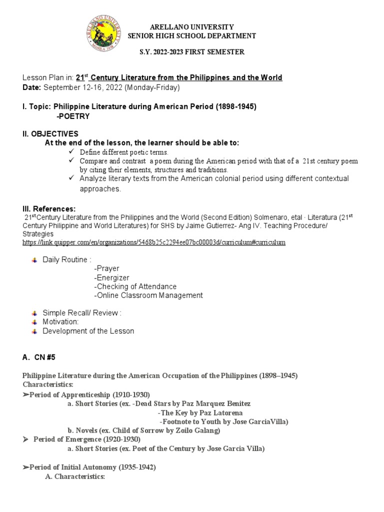 DLP L05 American Period | Download Free PDF | Poetry | Metre (Poetry)