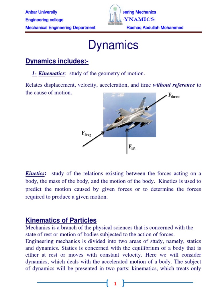 Dynamics | PDF | Acceleration | Force