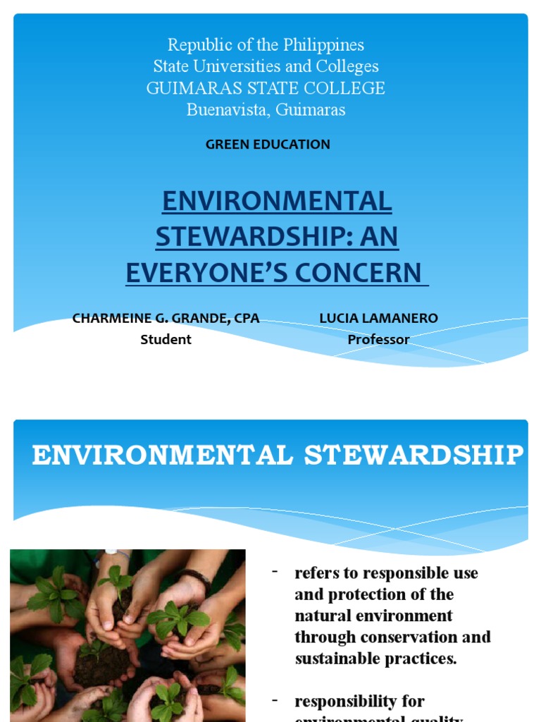 Environmental Stewardship Principles | PDF | Sustainability | Resource