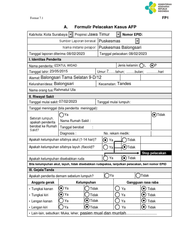 Form FP1 2019 AFP Rachma | PDF