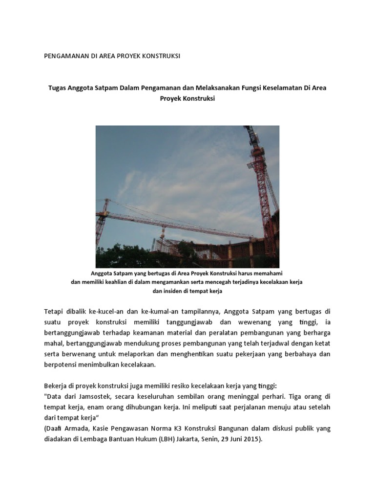 Tugas Satpam di Proyek Konstruksi | PDF