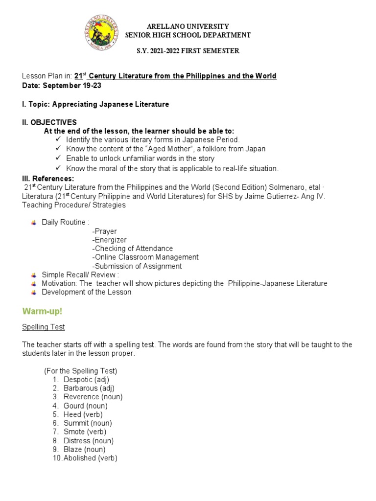 DLP 8 Aprreciating Japanese Literature | PDF | Poetry