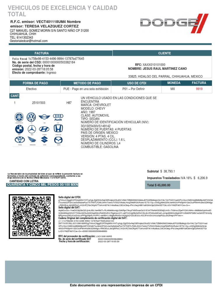 Papeles Chevyyy | PDF | Industria automotriz | Vehículos terrestres