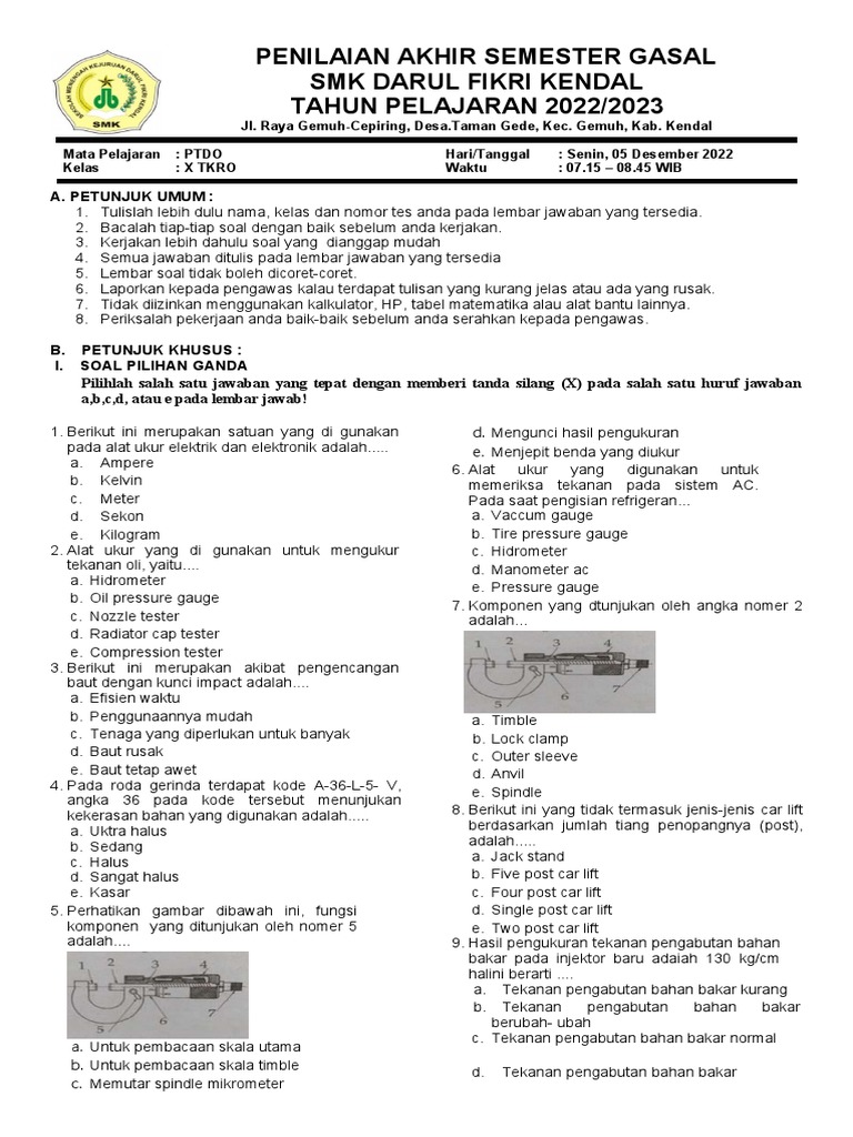 Soal Pas X Pdto | PDF