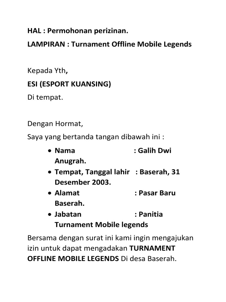 Surat Permohonan | PDF