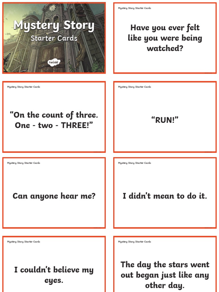 t2 or 311 Mystery Story Starter Cards | PDF