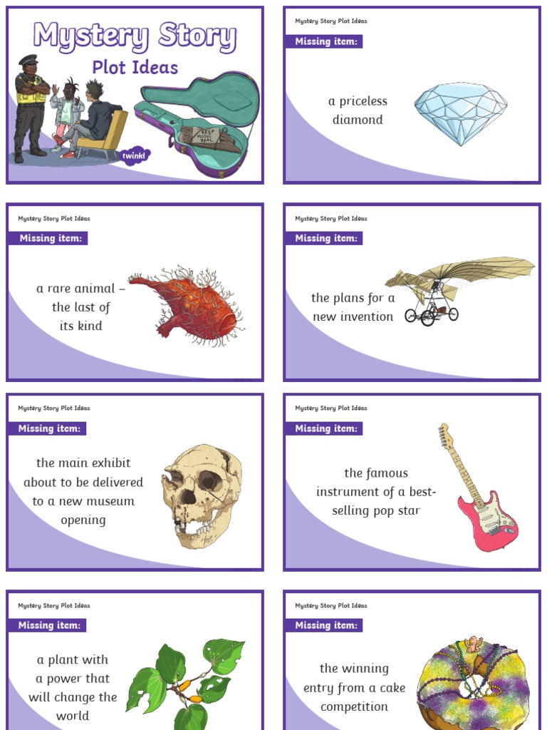 T e 1628001708 ks2 Mystery Detective Story Prompt Cards - Ver - 1 | PDF ...