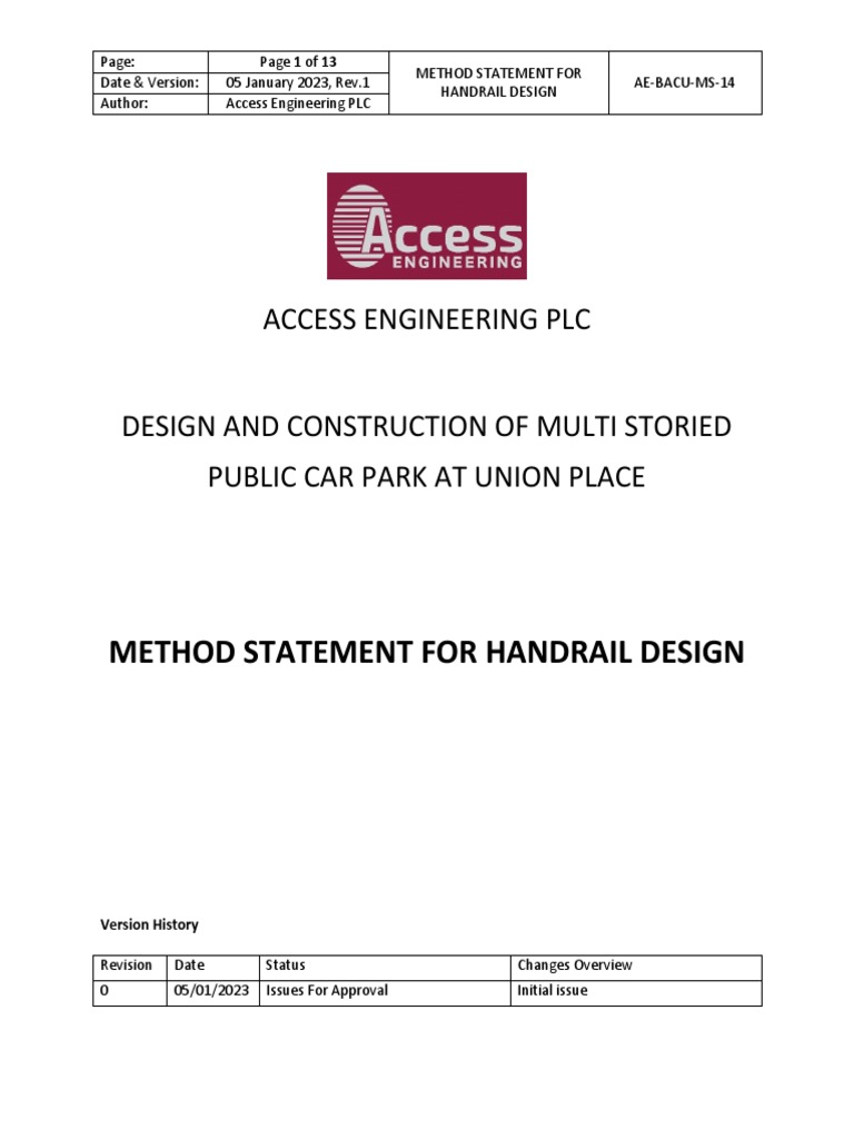 Handrail Design Method Statement | PDF | Paint | Corrosion