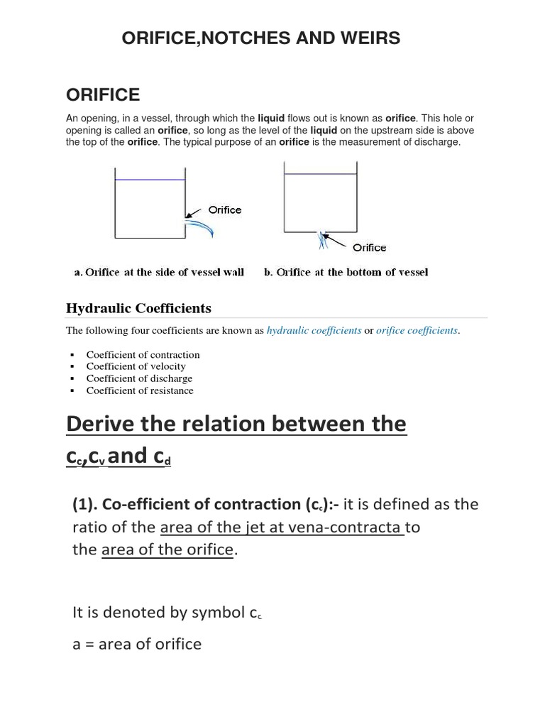 Fluid Mechanics-NOTCHES & WEIRS | PDF