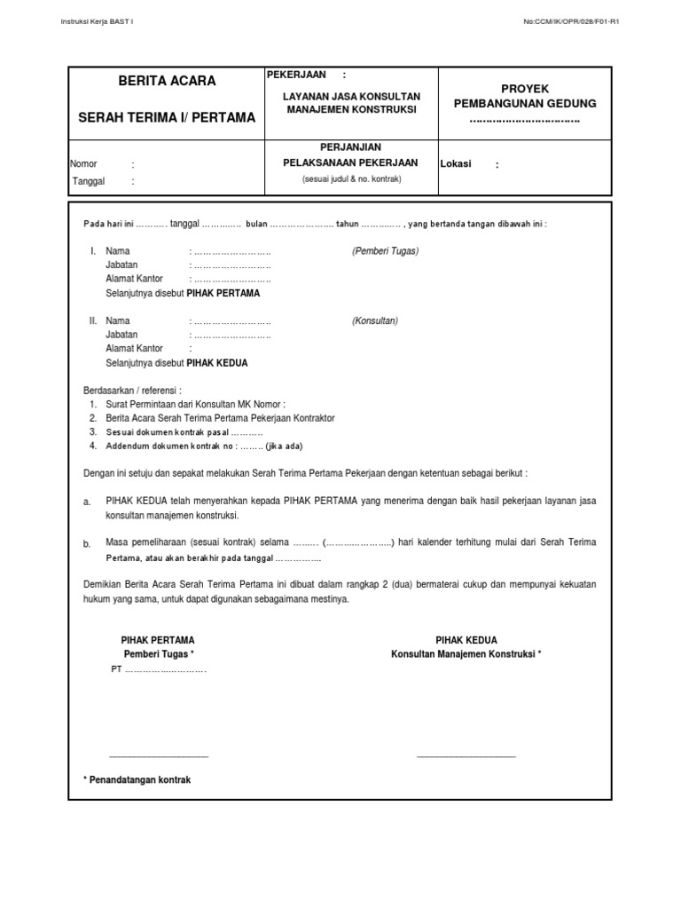 BAST-I Kontraktor & MK-edit | PDF