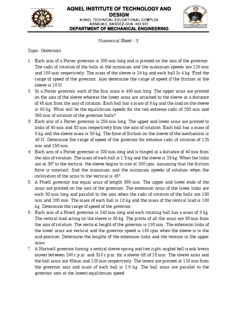 Numerical Sheet 3 | Download Free PDF | Lever | Classical Mechanics