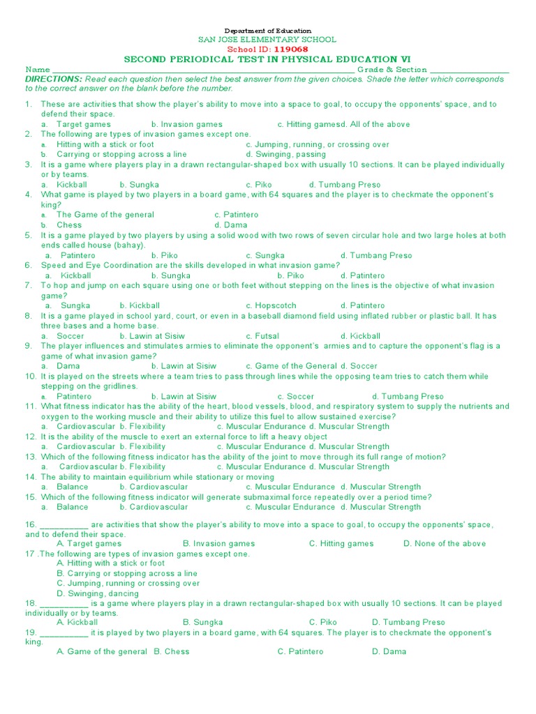 2nd Grading Pe | PDF | Skeletal Muscle | Flexibility (Anatomy)