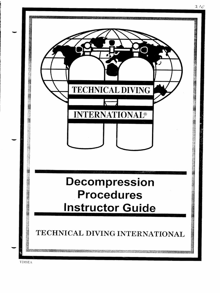 TDI Decompression Procedures Instructor Guide: A Comprehensive Resource ...