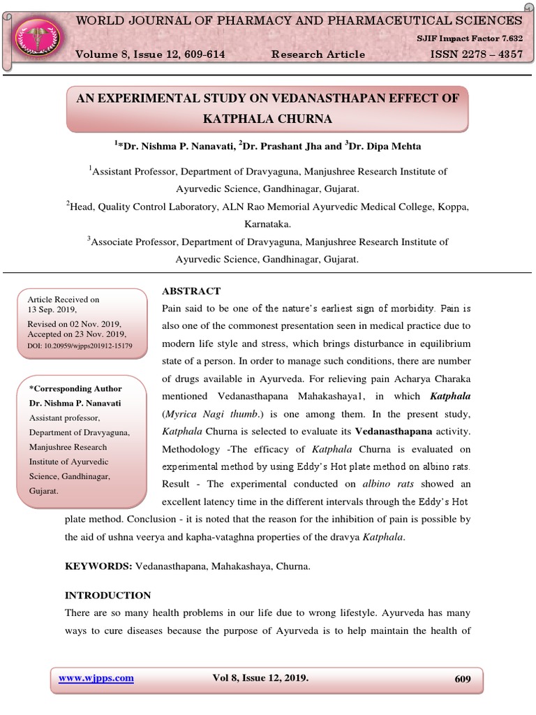 Katphala | PDF | Ayurveda | Laboratory Rat