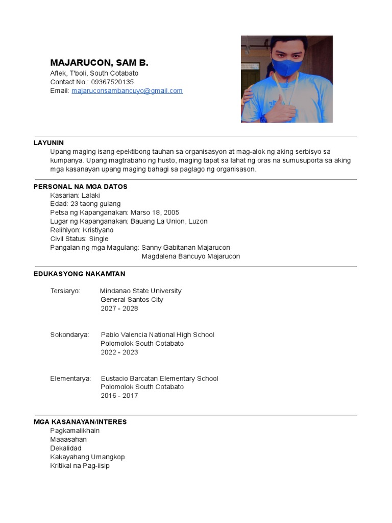 Resume (Filipino) 1 | PDF