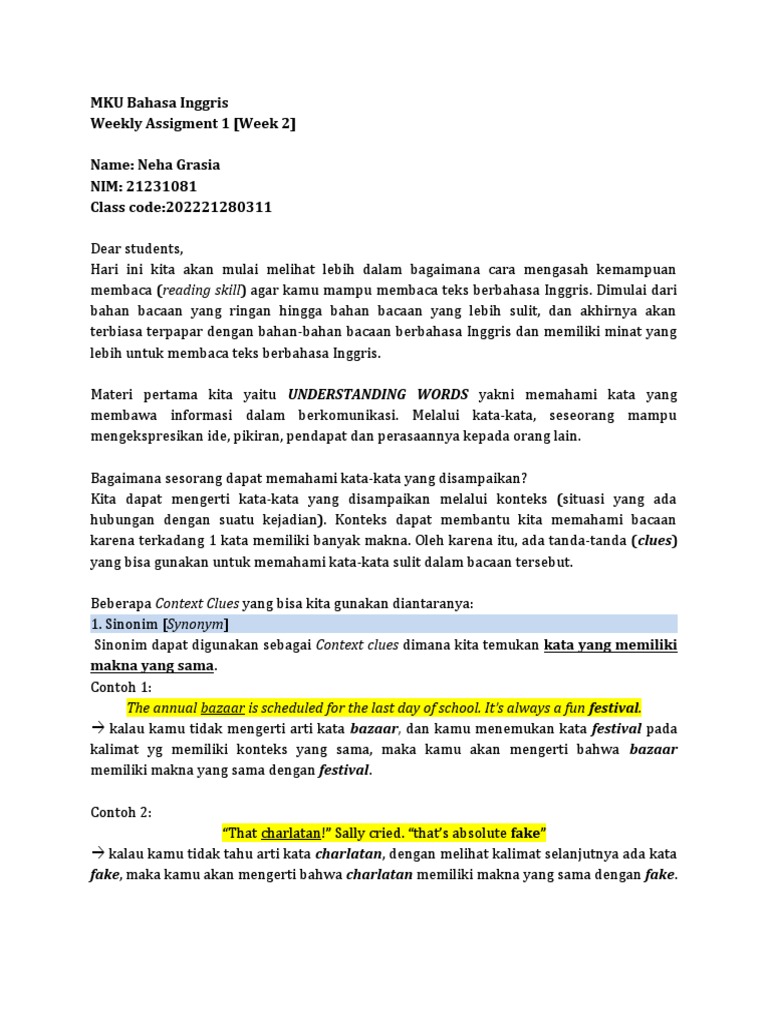 MKU Worksheet 1 (Week 2) | PDF