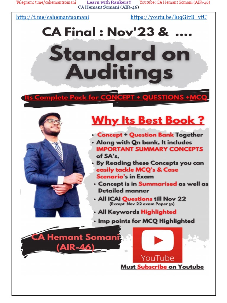 Standards On Auditings Question Bank Cum Concepts | PDF | Communication