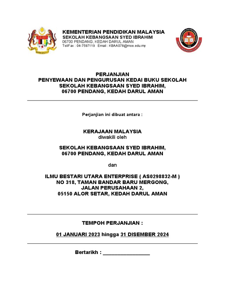 Kulit Depan Perjanjian Sewa | PDF