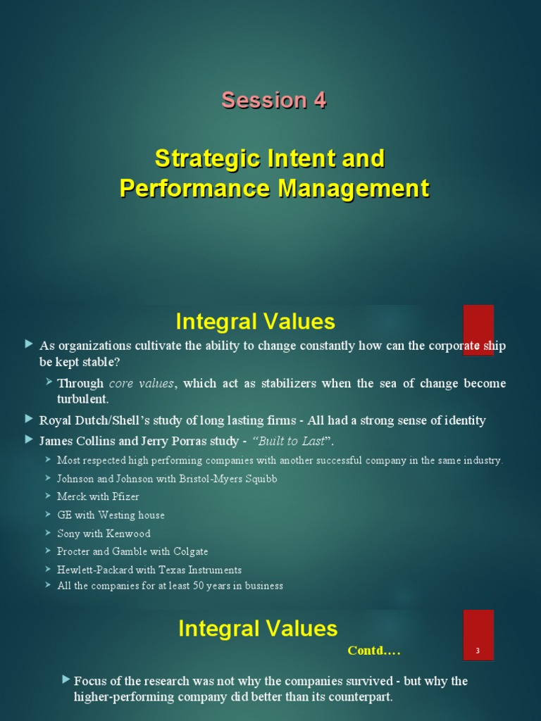 Strategic Intent & Performance Management | PDF | Conceptual Model | Brand