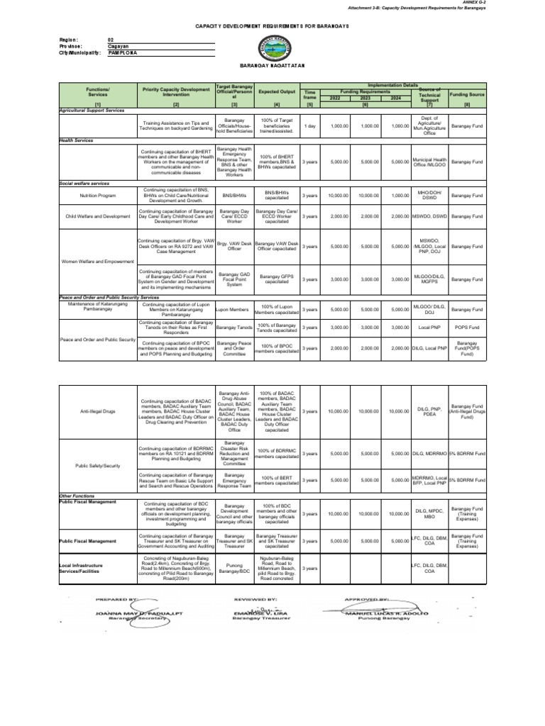 Barangay Capacity Development Plan | PDF | Economies