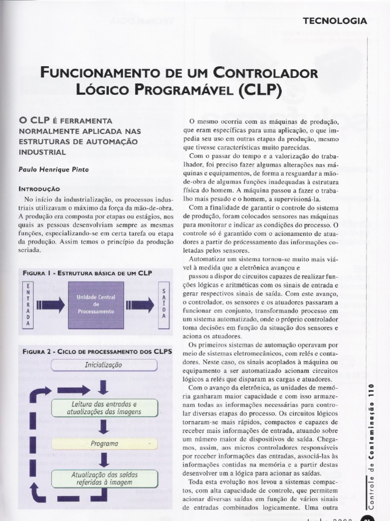 Manual De Funcionamento Do Clp Controlador Lógico Programável
