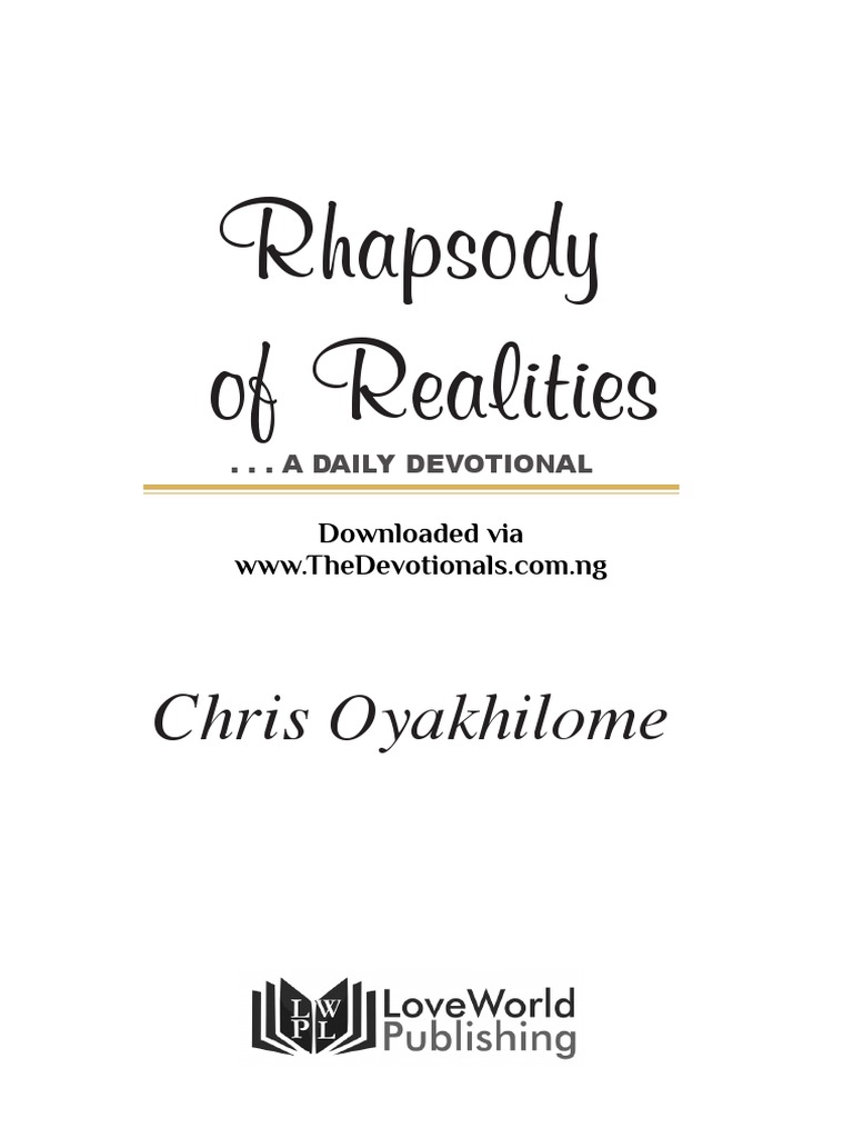 Rhapsody of Realities August 2022-The Devotionals | PDF | John The ...