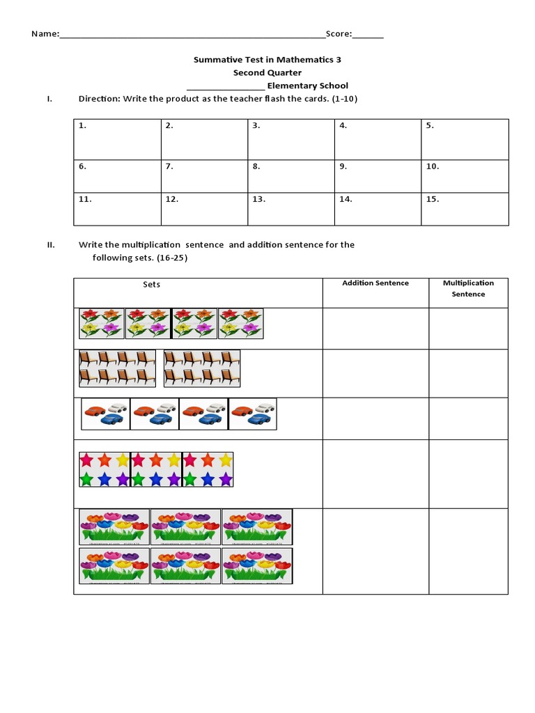 MATHEMATICS 3 - Q2 - Summative Test | PDF | Algebra | Abstract Algebra