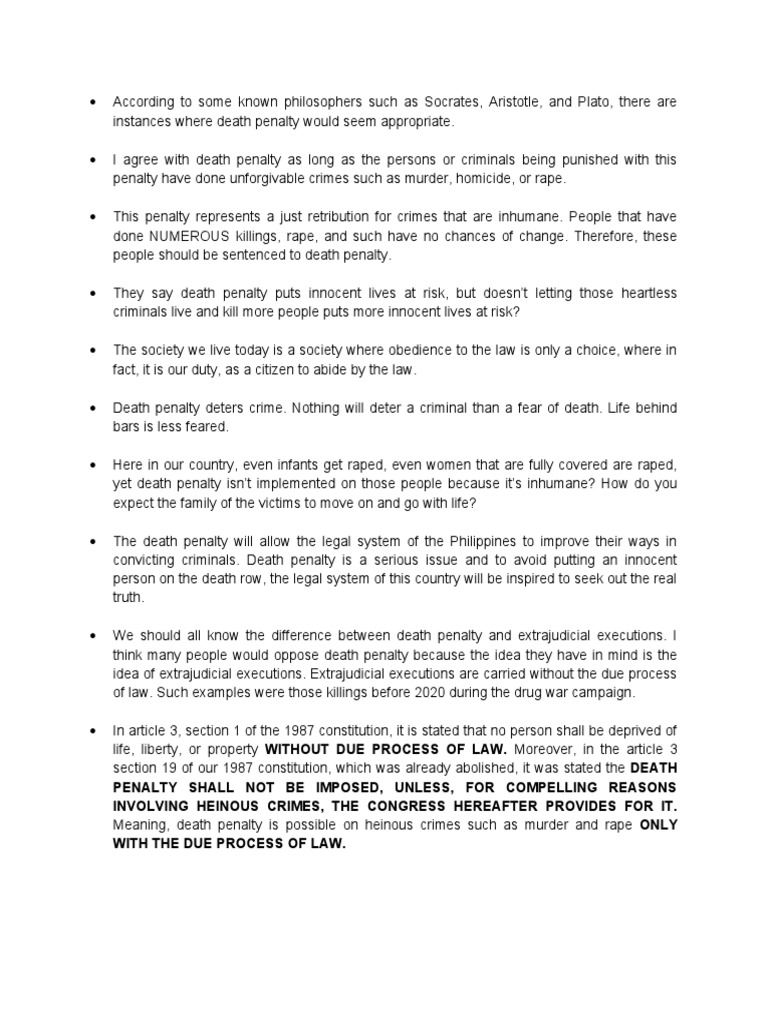 Support for Death Penalty Debate | PDF