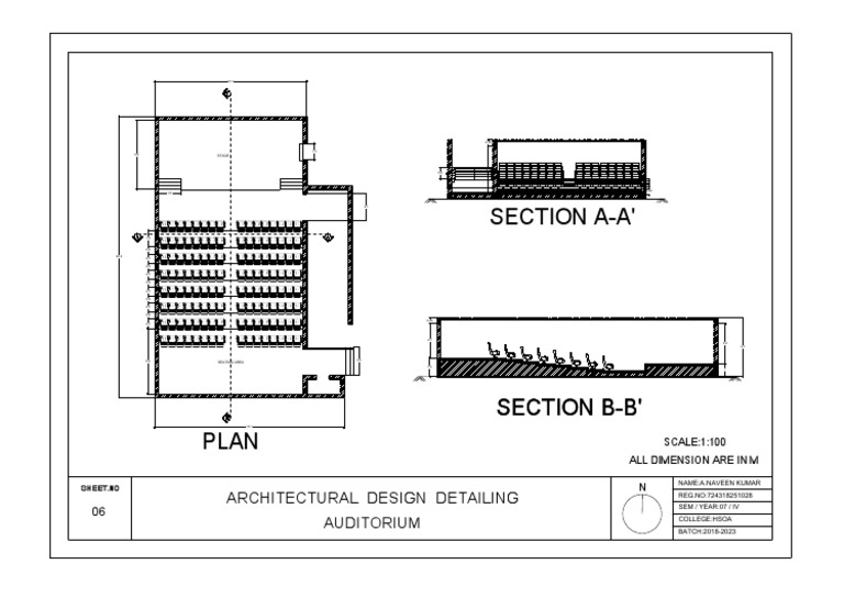 Auditorium Design and Dimensions Plan | PDF