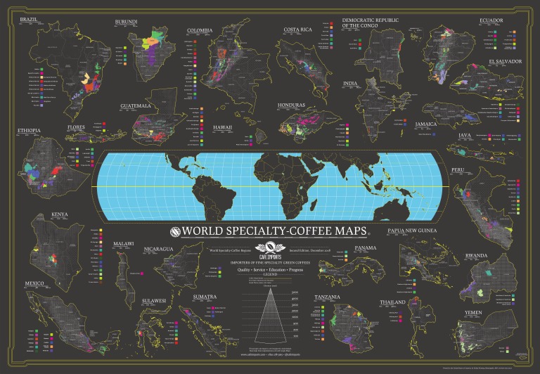 Cafe Imports World Specialty Coffee Map 2nd Edition | PDF