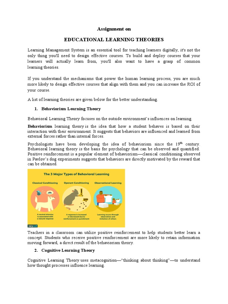 Assignment 1 | PDF | Learning Theory (Education) | Learning