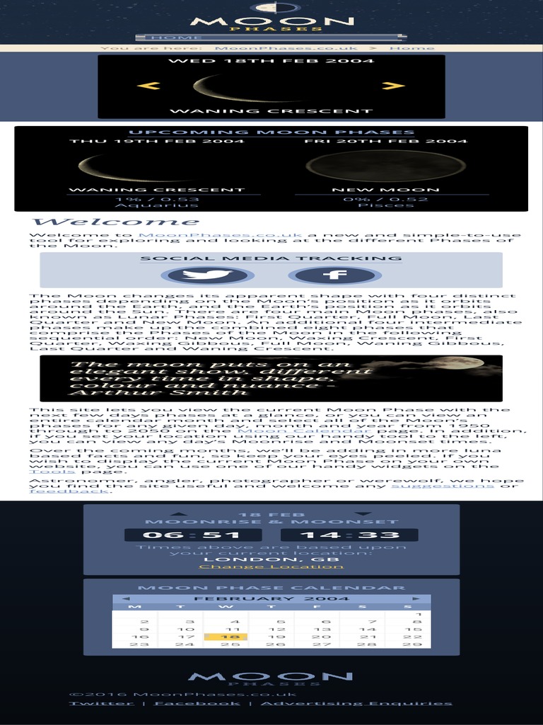 Moon Phases Current Moon Phase and Monthly Moon Phase Calendar | PDF ...