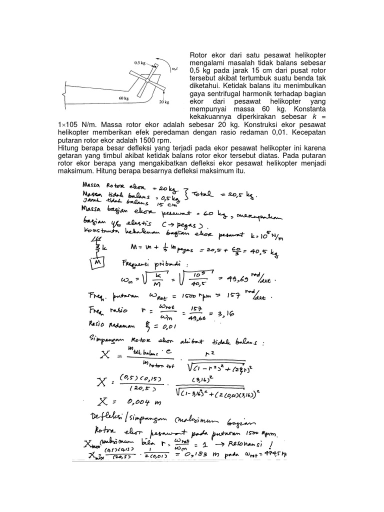 Soal Unbalanced Force Rot Machine | PDF | Resonance | Damping