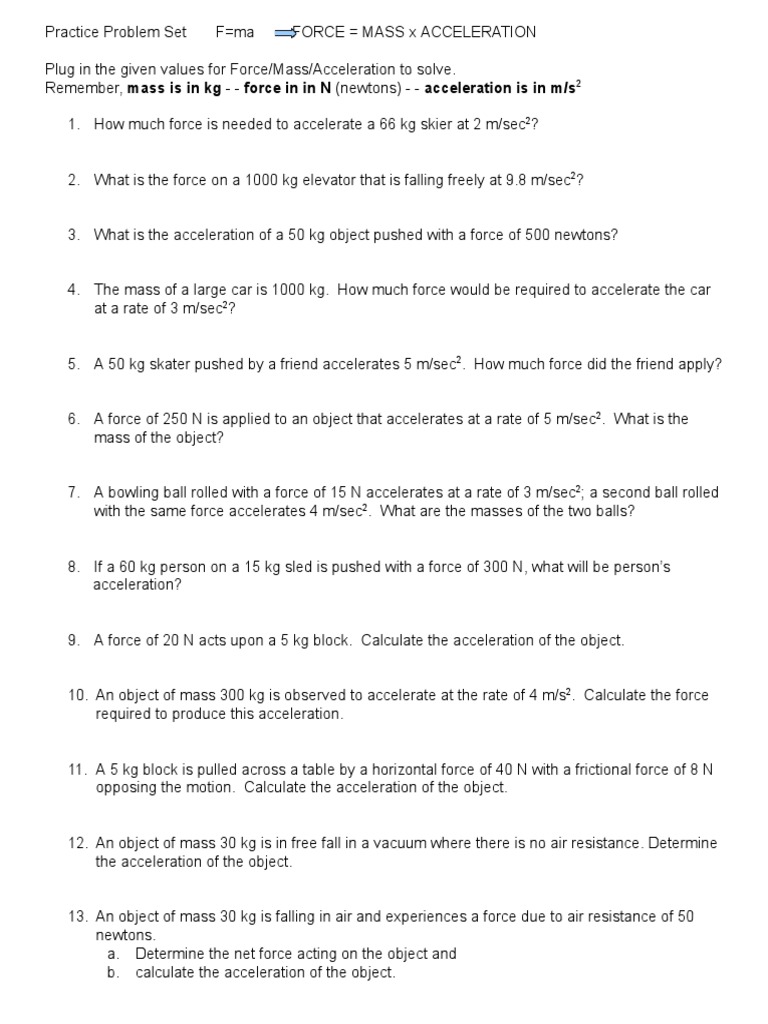 Extra Force Review With Key - Google Docs | PDF | Force | Friction